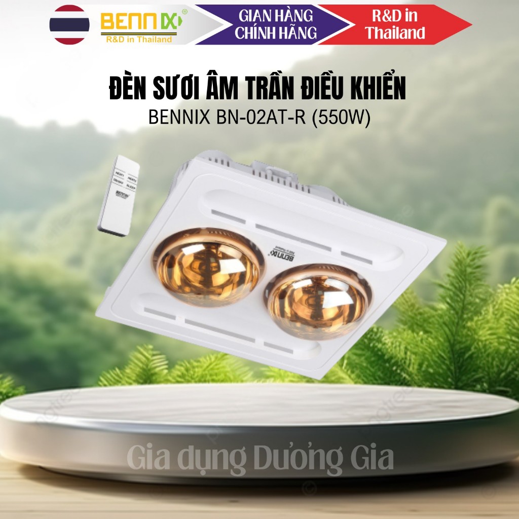 Đèn sưởi âm trần có điều khiển, ấm tức thì sau 2s, bảo hành 5 năm ...