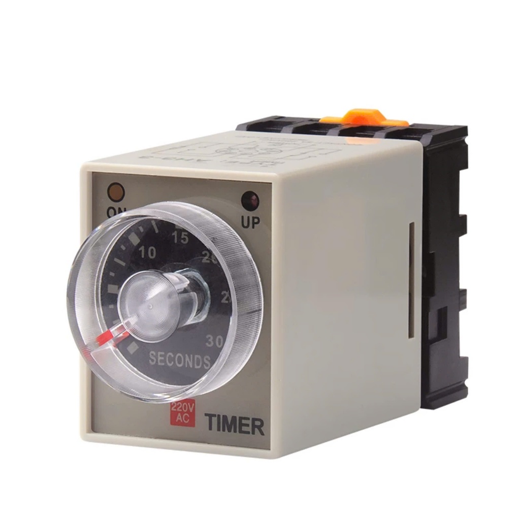 rơ le thời gian 220v CKC AH3-3 220V kèm đế, relay thời gian điện tử,timer ckc, rơ le thời gian ...