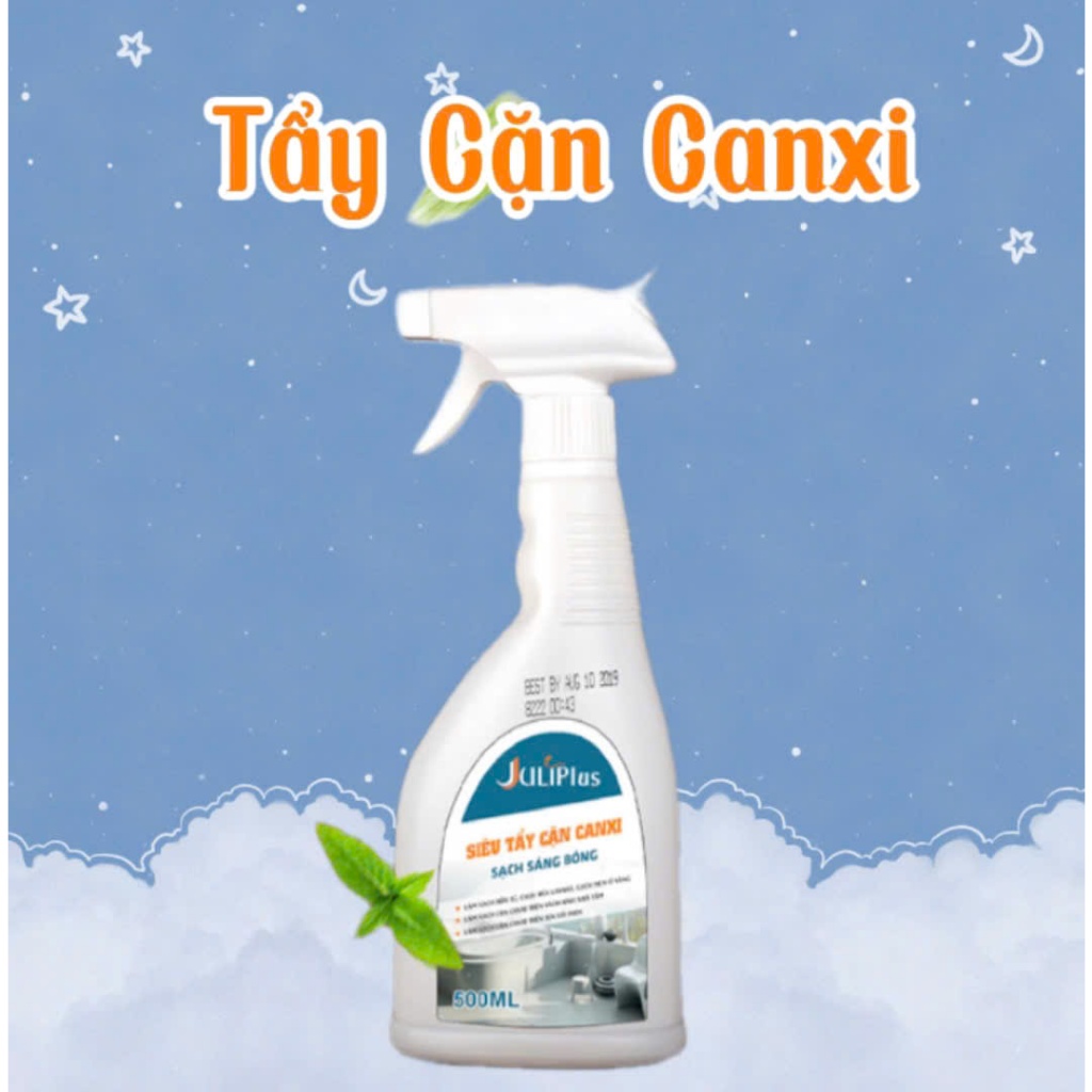 Tẩy cặn canxi vòi sen nhà tắm Juli Plus, xịt cặn canxi vách kính, vòi ...