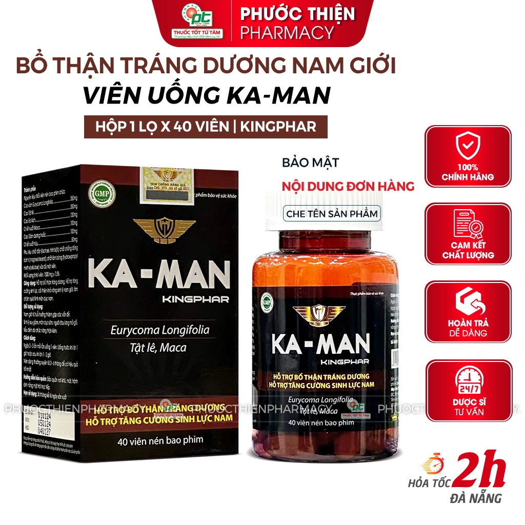 Kingphar Ka-Man Bổ thận tráng dương hỗ trợ sinh lý nam giới lọ 40 viên ...