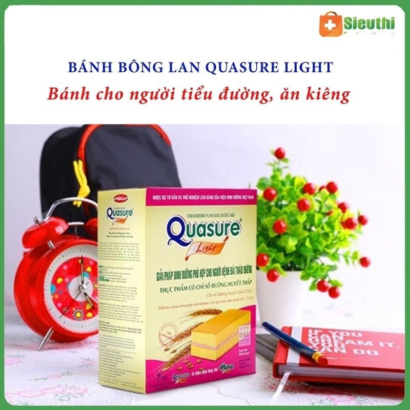 Bánh bông lan Quasure Light hương Dâu dành cho người tiểu đường ăn ...