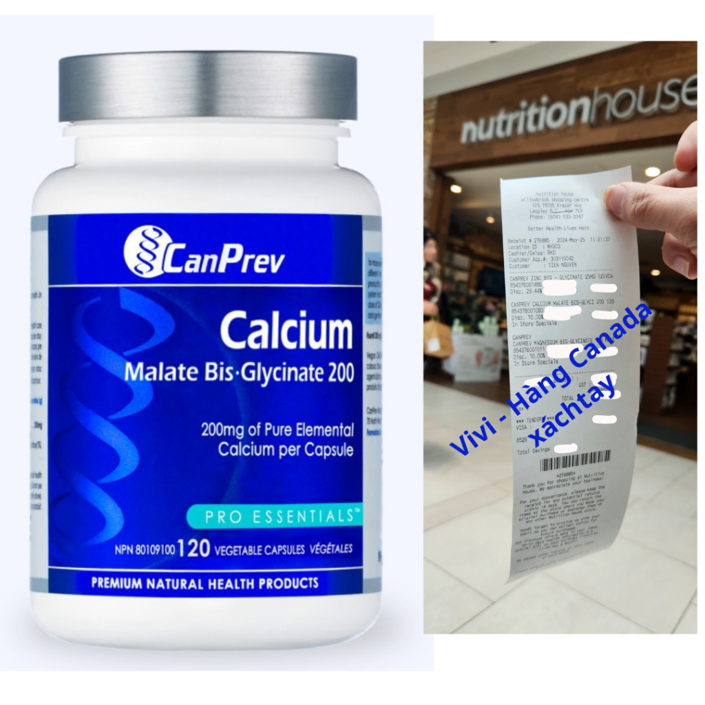 Viên uống bổ sung canxi Calcium Malate Bis-Glycinate Canprev Bill ...