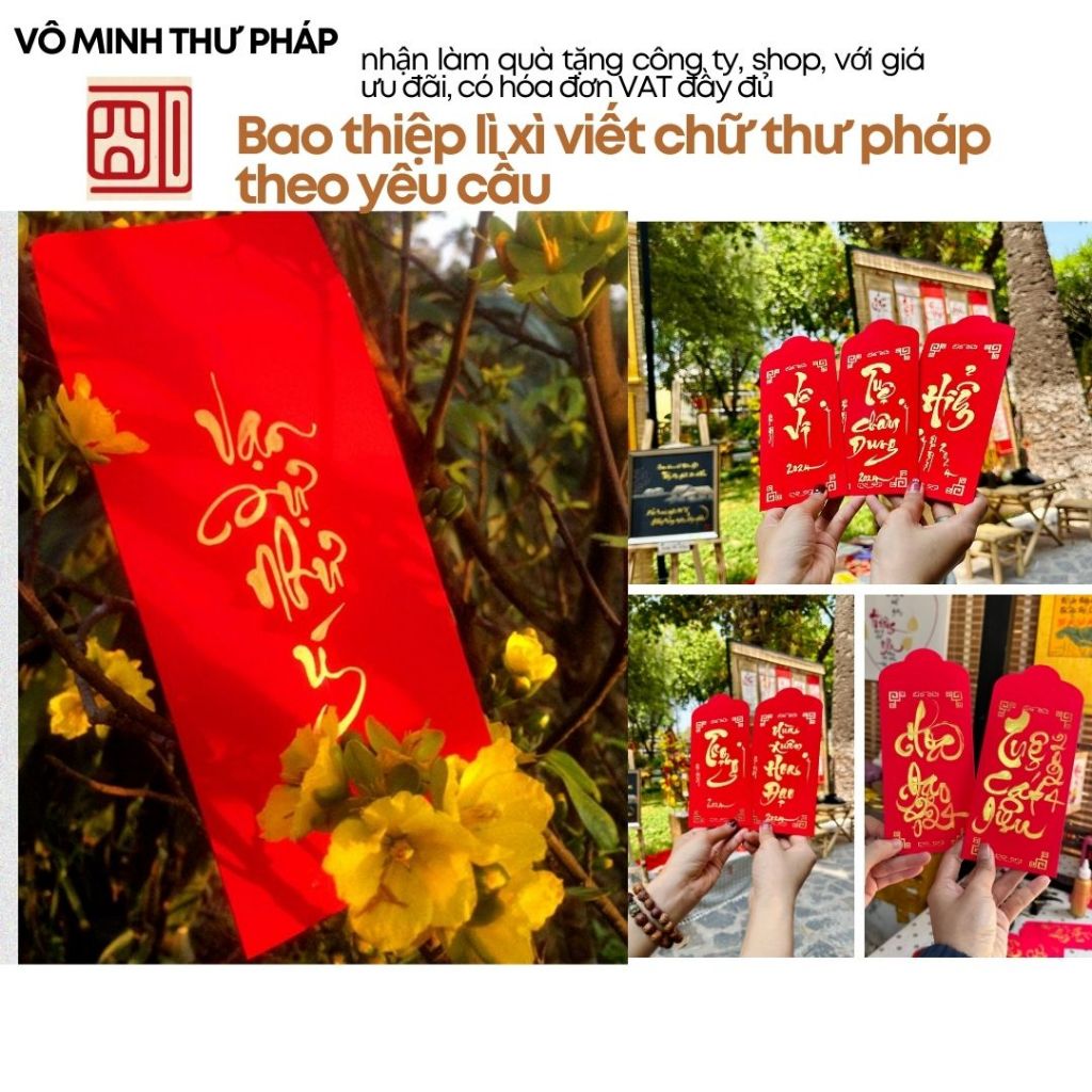 Thiệp Bao Lì Xì Đỏ Viết Chữ Thư Pháp Theo Yêu Cầu Bao Lì Xì Ăn Hỏi Treo ...