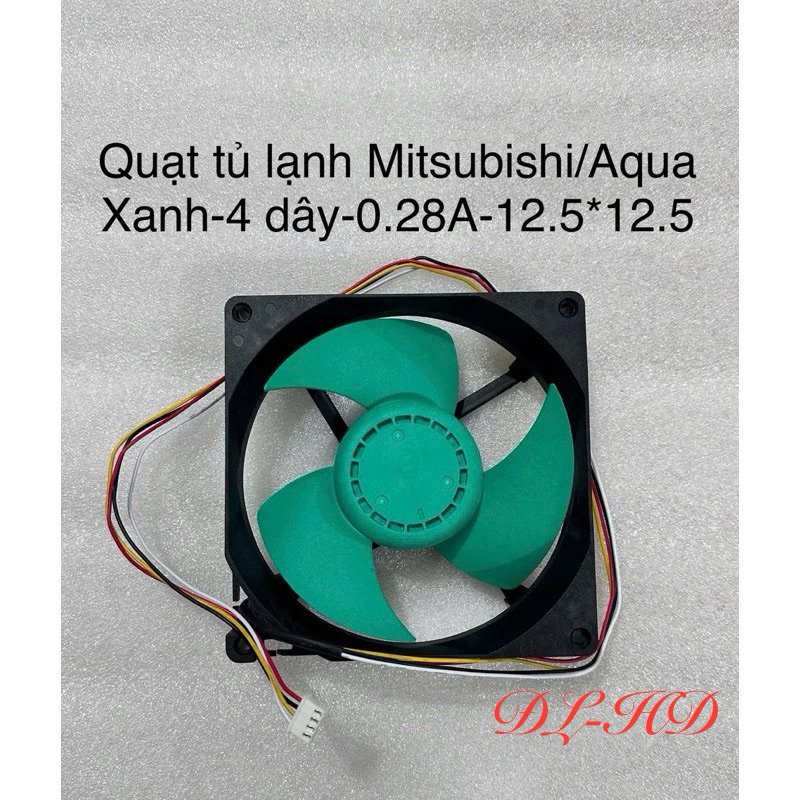 Quạt tủ lạnh Mitsubishi/Aqua xanh 4dây 14v-0.28A-12.5*12.5 | Shopee Việt Nam