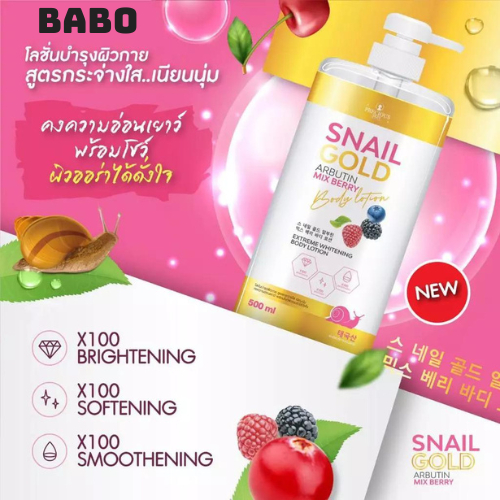 Sữa Dưỡng Thể Trắng Da Precious Skin Snail Gold Arbutin Mix Berry Dưỡng ...