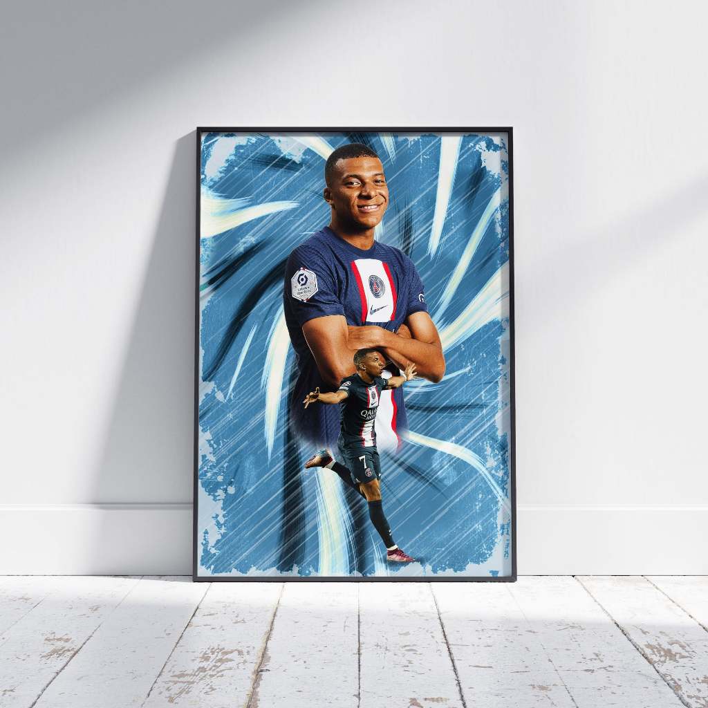 Kylian Mbappe Paris Saint-Germain -Tranh bóng đá treo tường [Collage ...