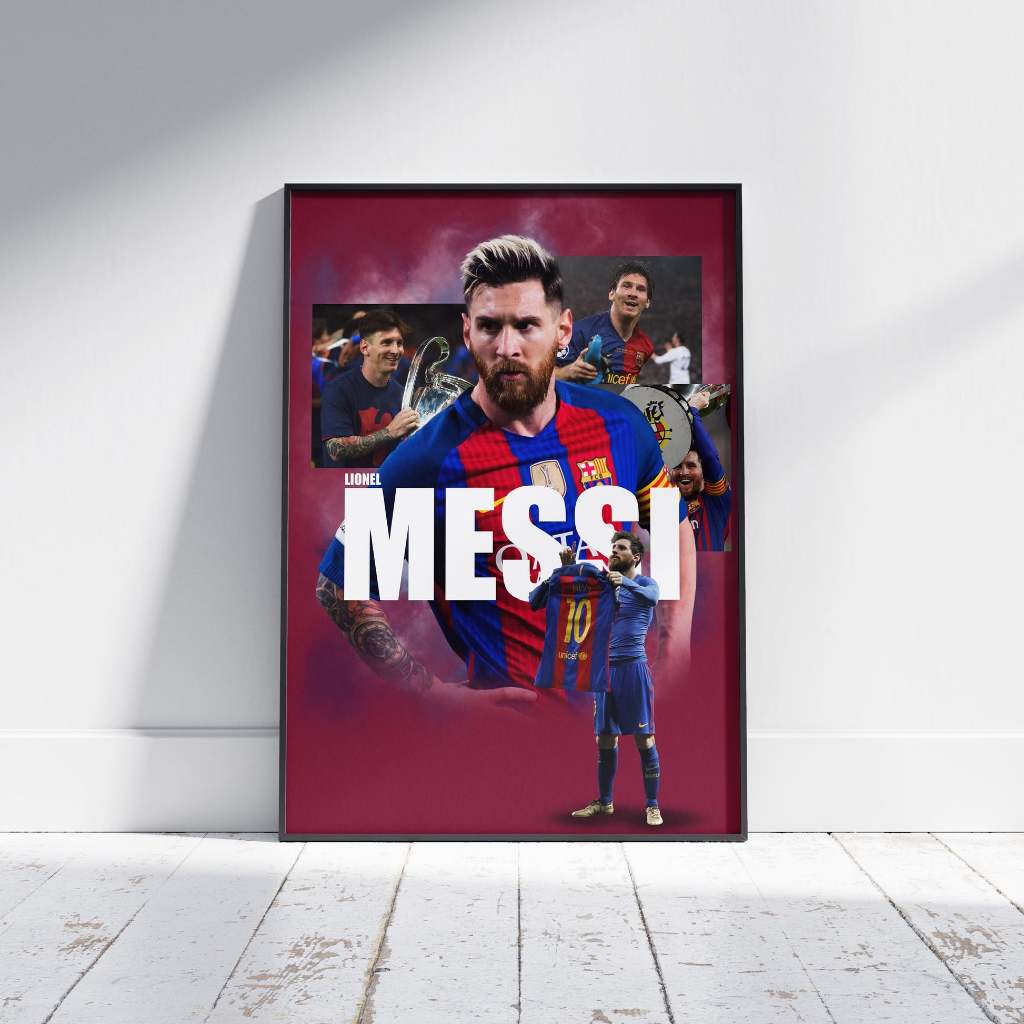Lionel Messi Barcelona -Tranh bóng đá treo tường [Collage Poster ...