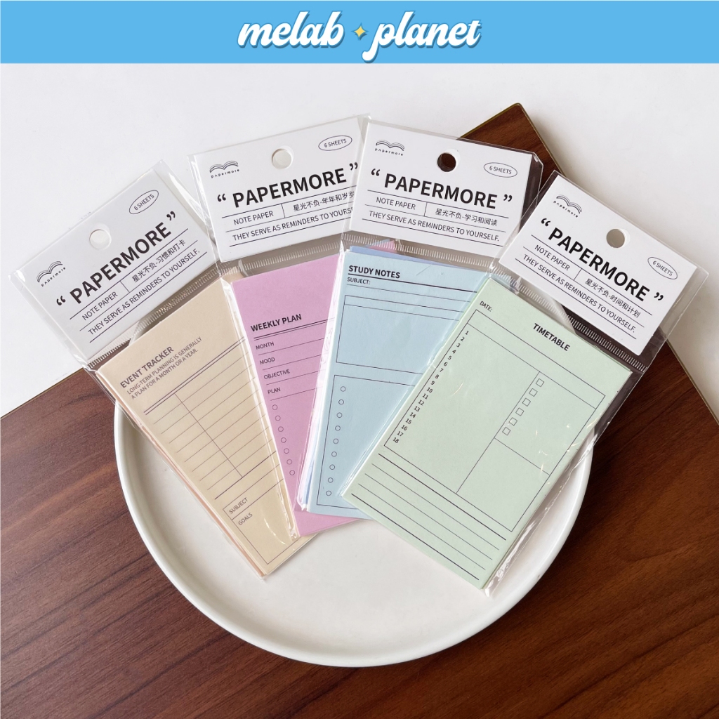 Giấy note đa năng lập to-do list, weekly plan học tập công việc Set 6 tờ PAPERMORE | Shopee Việt Nam