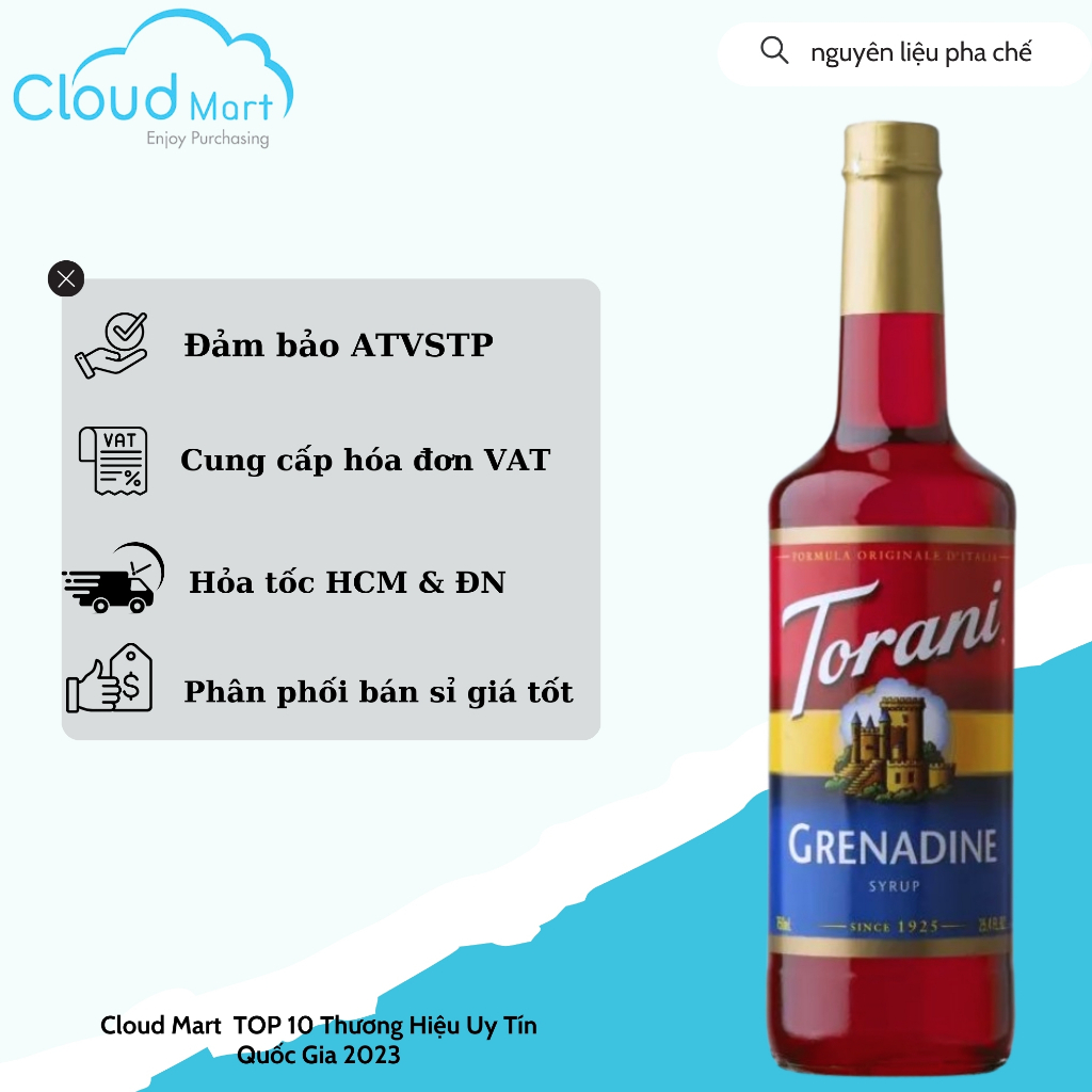Syrup Torani Grenadine (Lựu) 750ml - Nguyên Liệu Pha Chế Cloud Mart ...