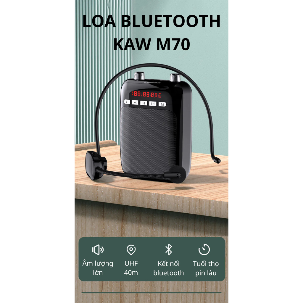 Loa trợ giảng Zansong M70, M80, kèm mic cài đầu không dây - Máy trợ ...
