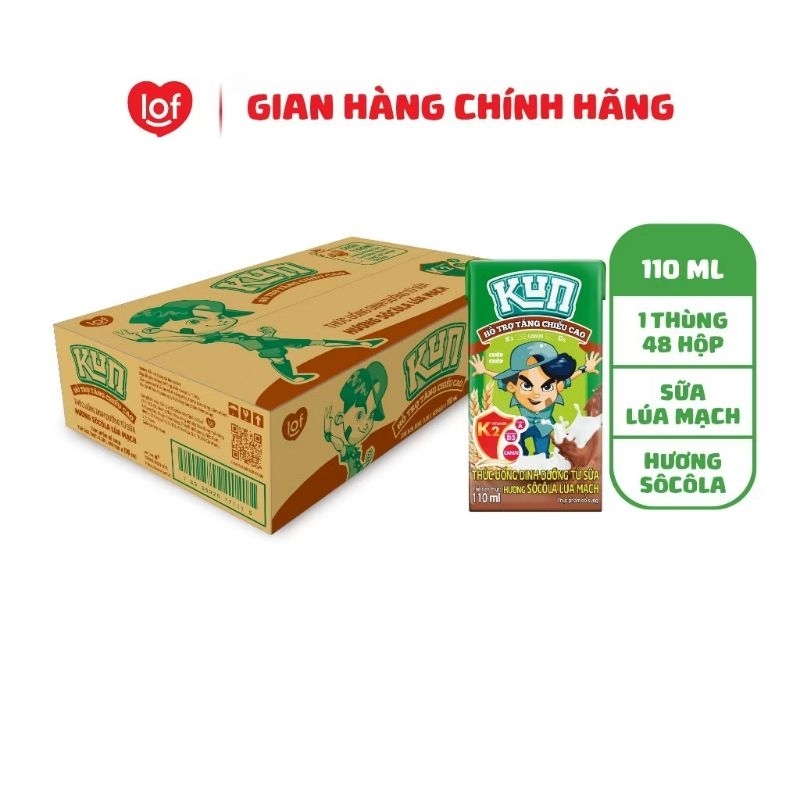 Thùng Sữa KUN lúa mạch 110ml | Shopee Việt Nam