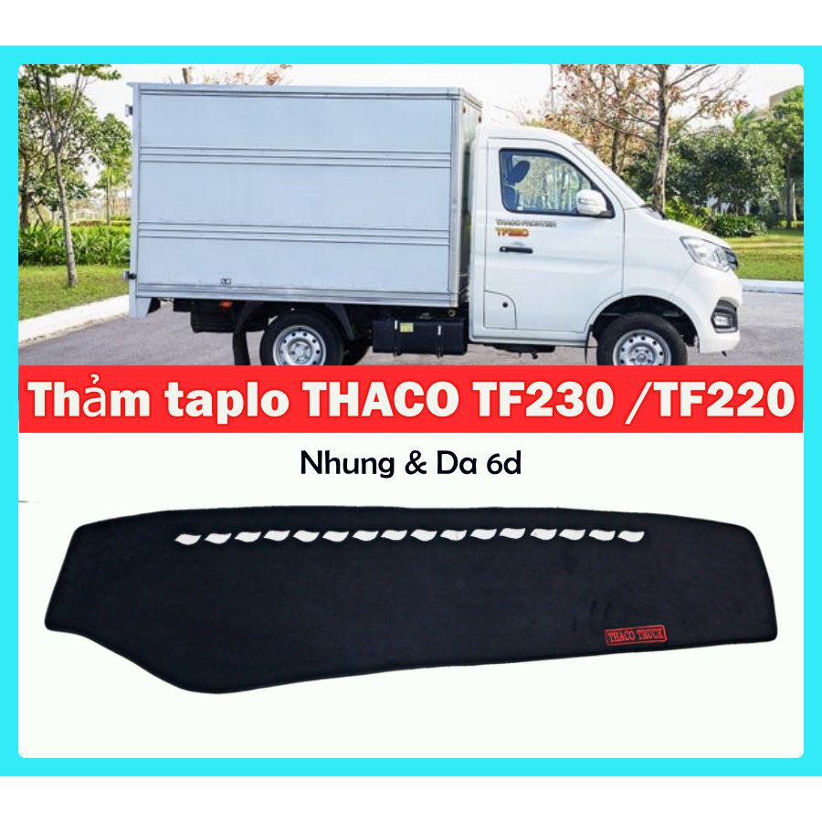 Thảm lót taplo xe tải THACO TF220 TF230 990kg nhung 3 lớp và da cacbon ...