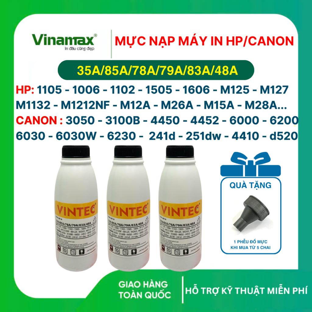Mực Nạp Dùng Cho Máy In LBP 6000 - 6030 - 3050,..HP 1105 - 1006- M125 ...