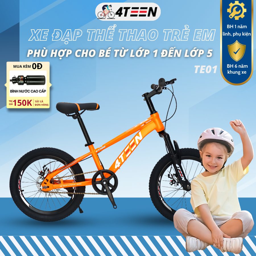 [TE03] Xe đạp thể thao trẻ em 4TEEN phù hợp cho bé từ lớp 1-5 Vành 18-22 Inch khung sườn hợp kim ...