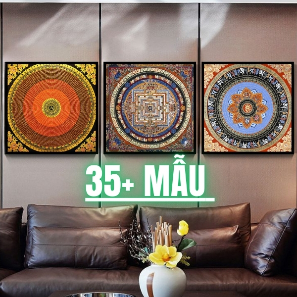 Tranh Mandala Treo Tường Tráng Gương Cao Cấp, Tranh Mật Tông Chú Lăng ...