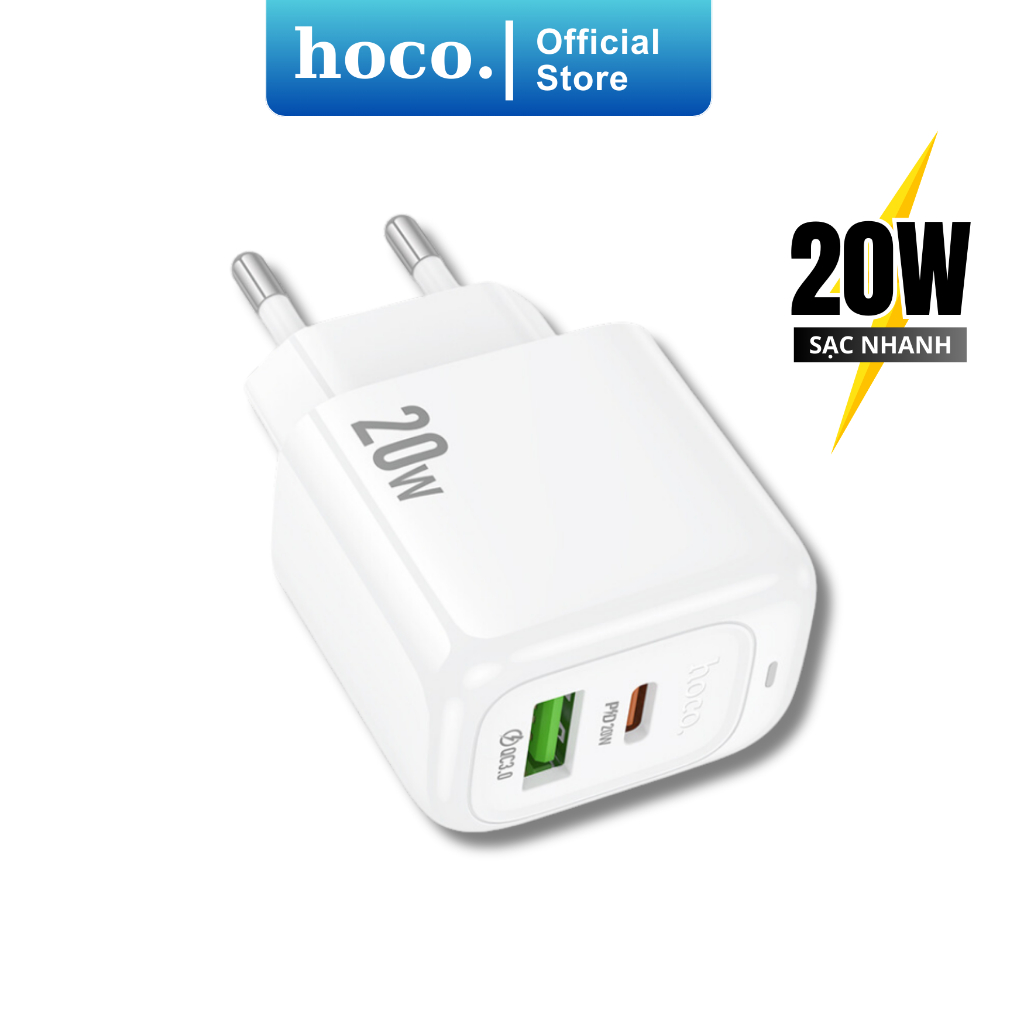 Củ sạc nhanh 20w HOCO CS54A 2 cổng sạc type C PD20w và usb 18w an toàn ...