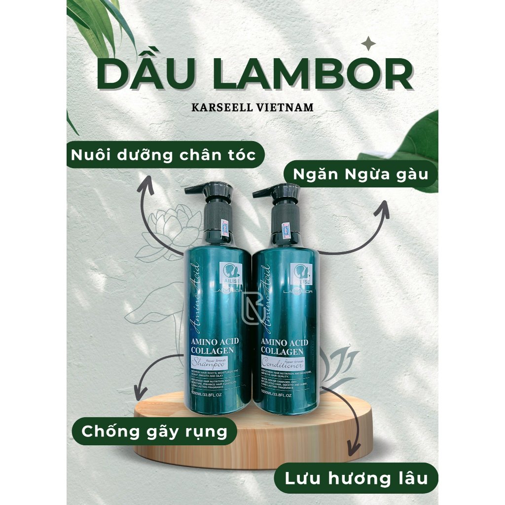 CẶP GỘI XẢ LAMBOR COLLAGEN 1000ML | Shopee Việt Nam