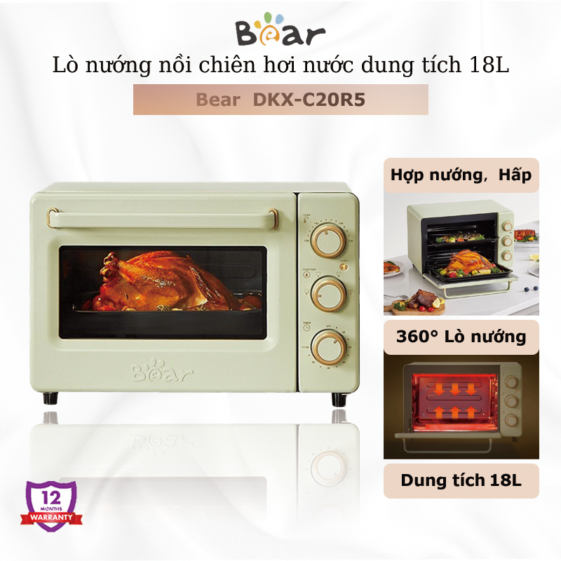 Lò Nướng & Hấp Đa Năng Bear DKX-C20R5 - Công Nghệ Nhiệt 360°, Dung Tích ...