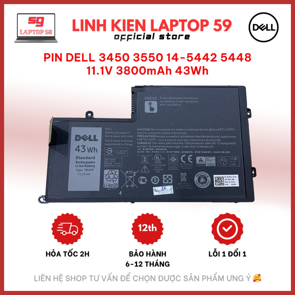Pin DELL Inspiron 14-5442 5447 5448 15-5542 5545 5547 5548 Latitude ...