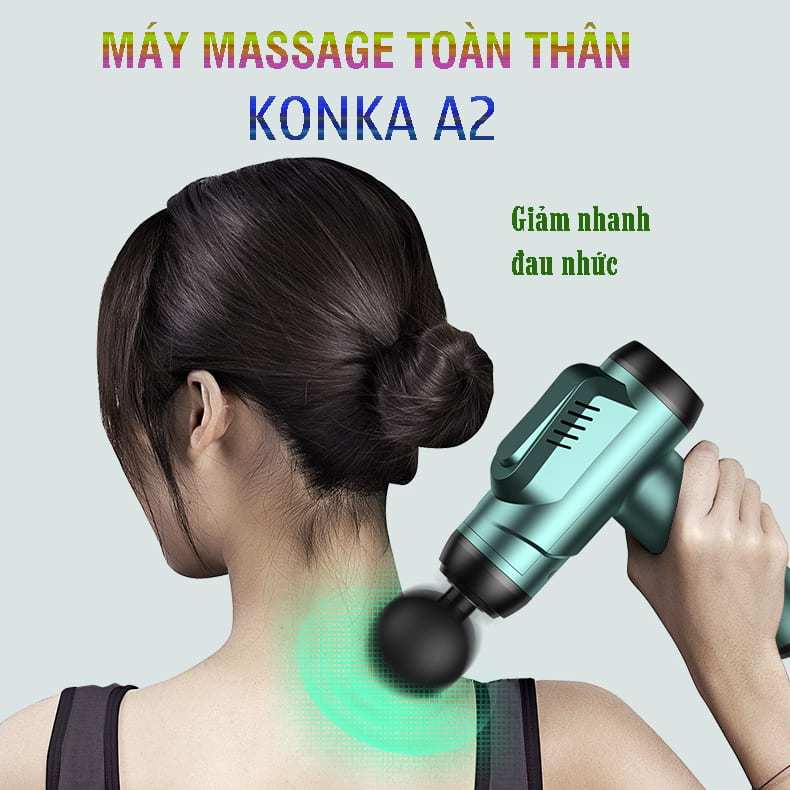 Máy Massage Cầm Tay KonKa A8 A2 , Máy mát xa toàn thân có 99 Cấp Độ rung, 8 Đầu Massaage Chuyên ...