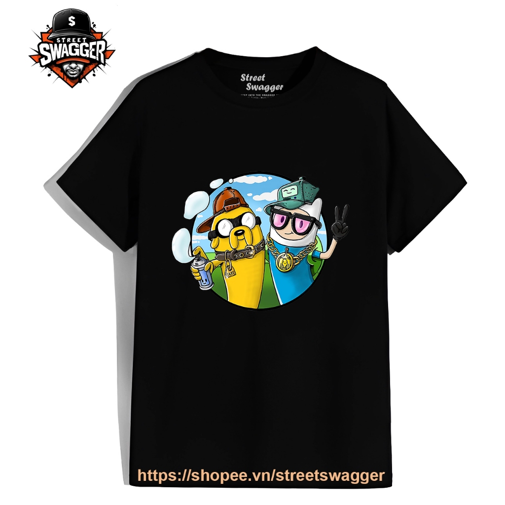 Áo Thun Xuất Mỹ Unisex Graffiti Time with Jake and Finn from Adventure ...