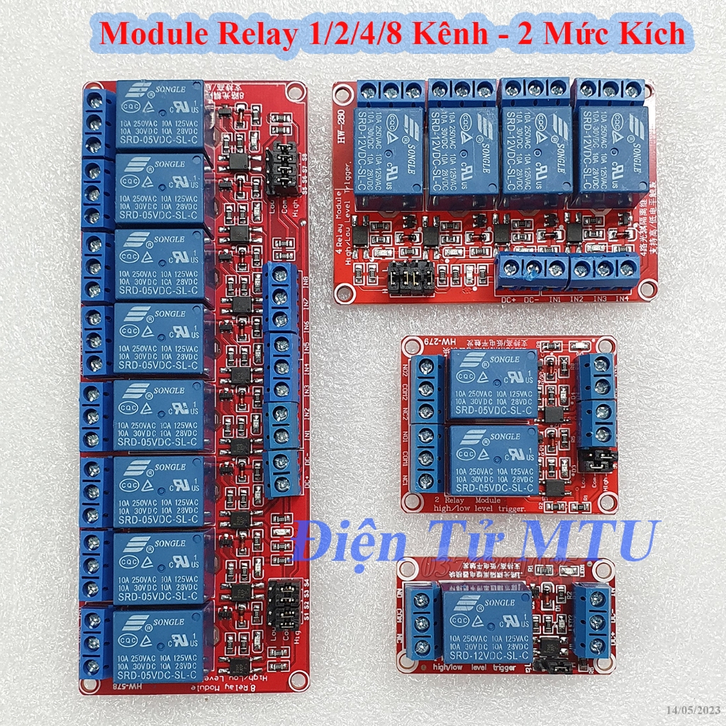 Module Relay 1/2/4/8 Kênh - 2 Mức Kích Cao và Thấp High / Low (H/L) với ...