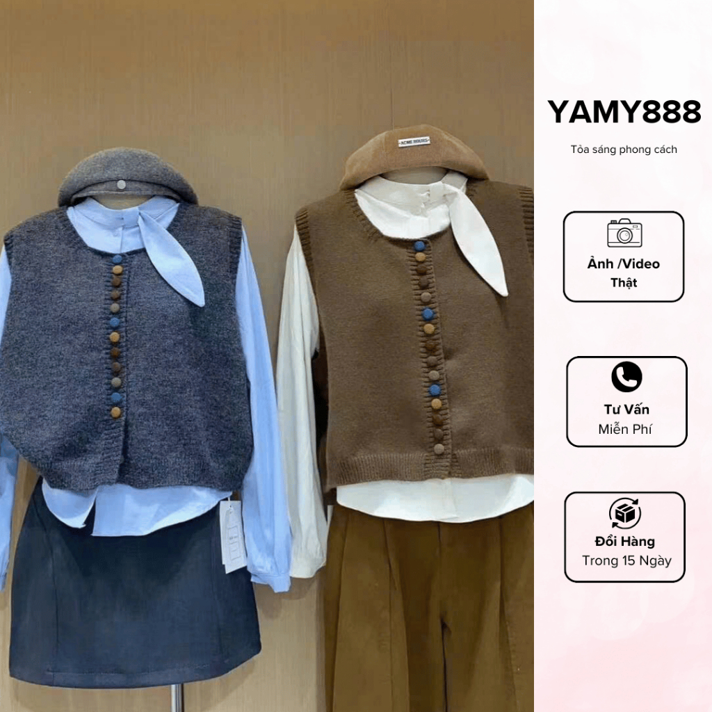Áo Gile Nữ Chất Len Hàng Quảng Châu Loại 1 Có Sẵn M9682- yamy | Shopee ...