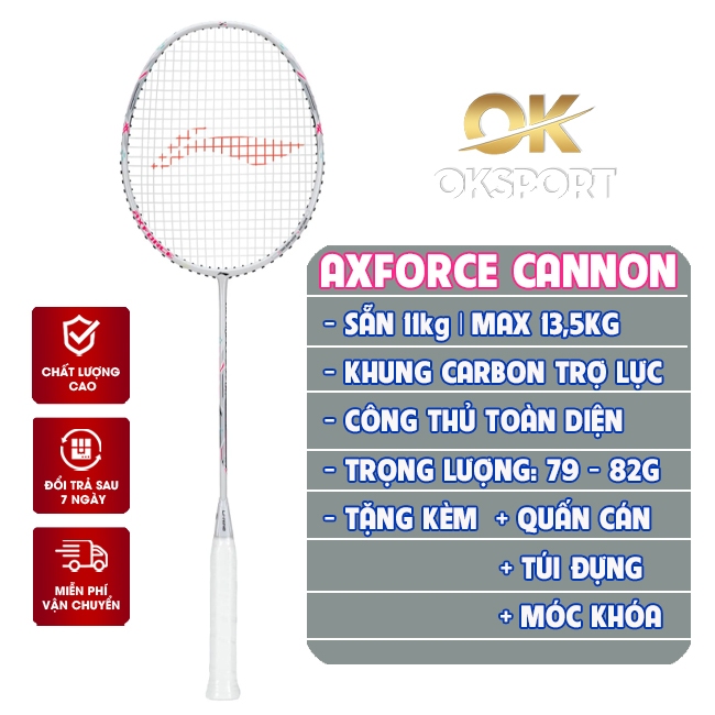 Vợt cầu lông Lining Axforce Cannon chính hãng Full Carbon trợ lực căng ...