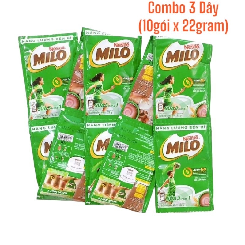 Combo 3 Dây Milo Cao Cấp (10gói x 22gram) DATE MỚI | Shopee Việt Nam