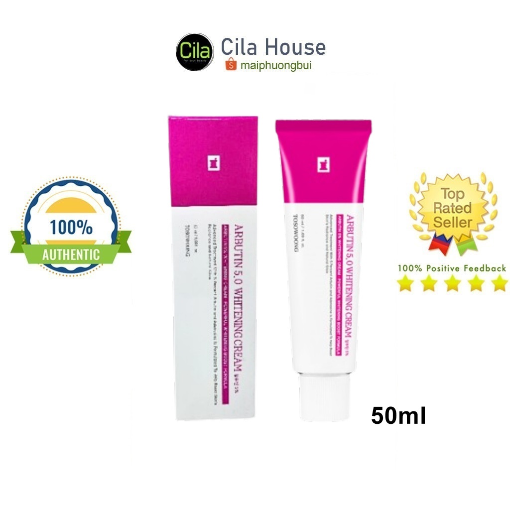 Kem Mờ Nám Dưỡng Trắng Da Arbutin 5 Tosowoong 50ml Cila House