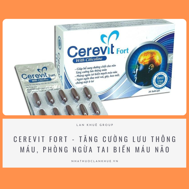 VIÊN UỐNG CEREVIT FORT GIÚP TĂNG CƯỜNG TUẦN HOÀN MÁU NÃO HỘP 30 VIÊN ...