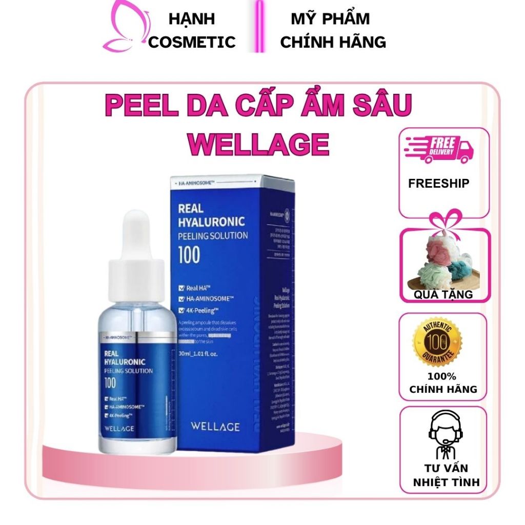 [CÔNG TY] Serum Wellage Real Hyaluronic Peeling 4X Solution 30ml ...
