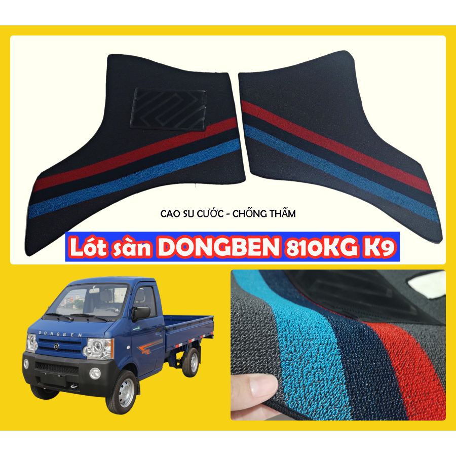 Lót sàn cao su xe tải DONGBEN 770KG 810KG 870KG 990KG cao su rối cắt sẵn theo xe (giá 1 bộ ...