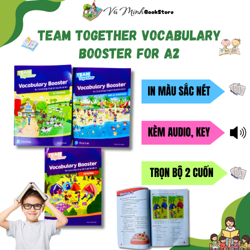 Sách - Team Together Vocabulary Booster for A2, Trọn Bộ 3 Level Flyers, Starters, Movers ...