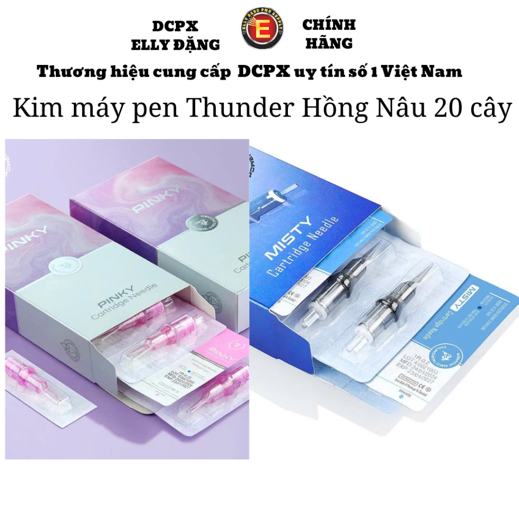 ( 20 cây) Kim pen Thunder Hồng, Nâu siêu bén dùng máy pen trong phun ...