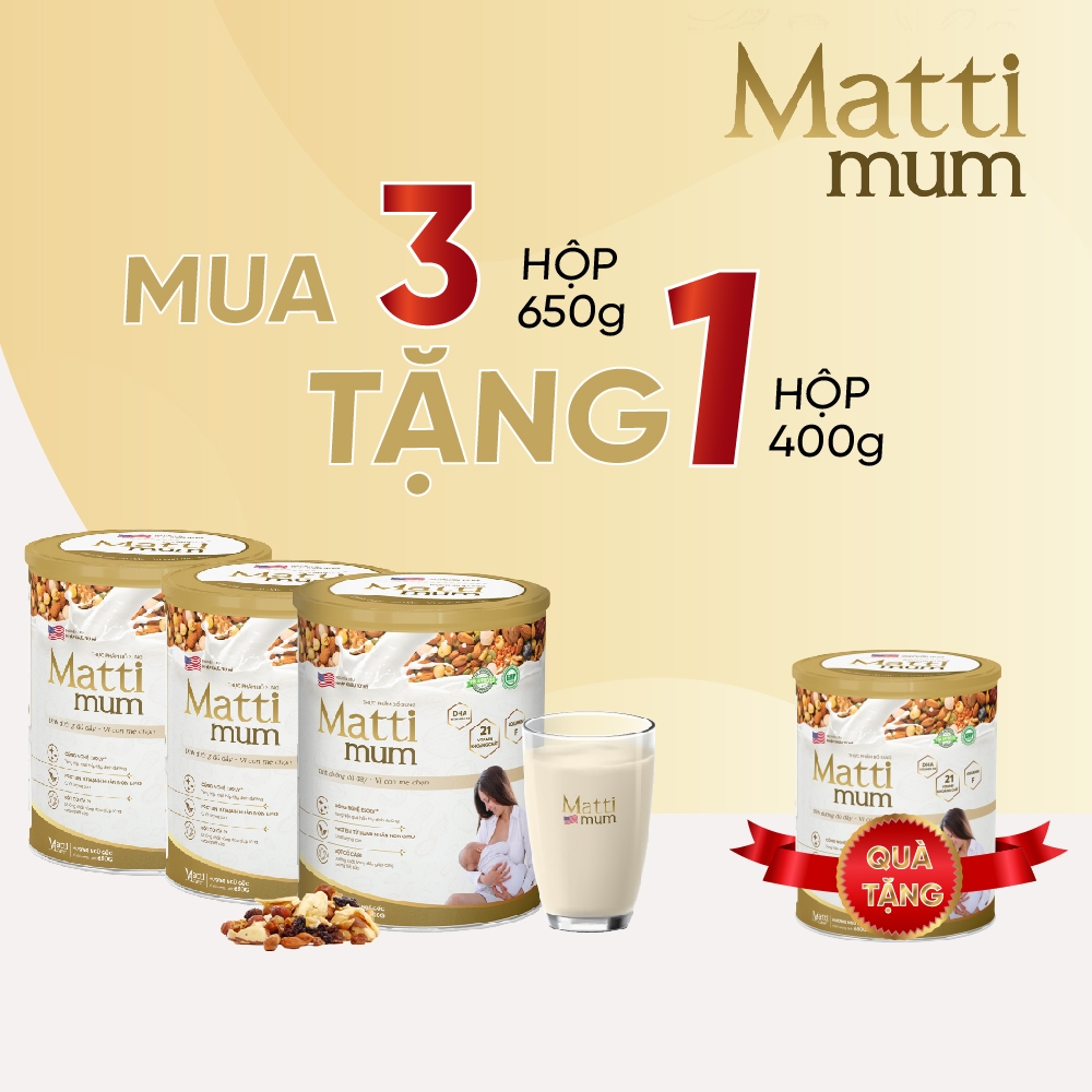 [Combo 3 Hộp] Sữa Hạt Lợi Matti Mum 650g Chiết Xuất Cỏ Cà Ri Và Thiên ...