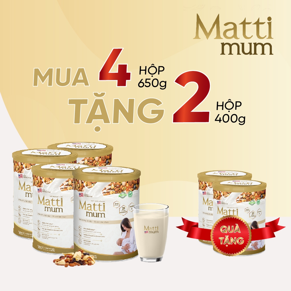 [Combo 4 Hộp] Sữa Hạt Lợi Sữa Matti Mum 650g Bổ sung 21 Loại Vitamin Và ...