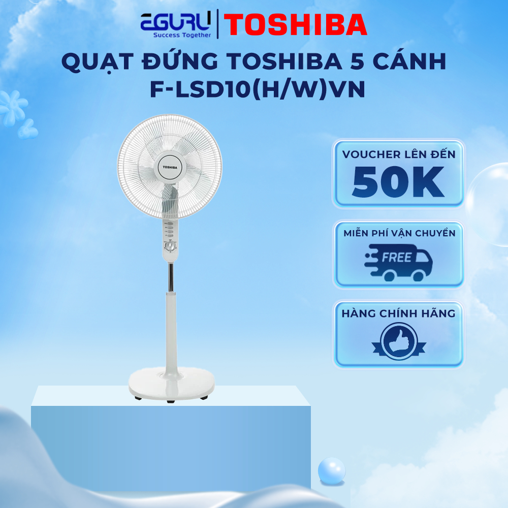 Quạt đứng Toshiba 5 cánh F-LSD10(H/W)VN | F-LSA10(H/W/K)50W động cơ inverter remote model - Bảo ...