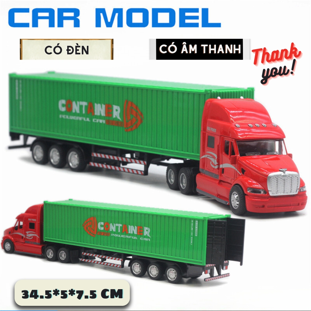 xe container, xe hợp kim, đồ chơi xe công te nơ, container mô hình ...