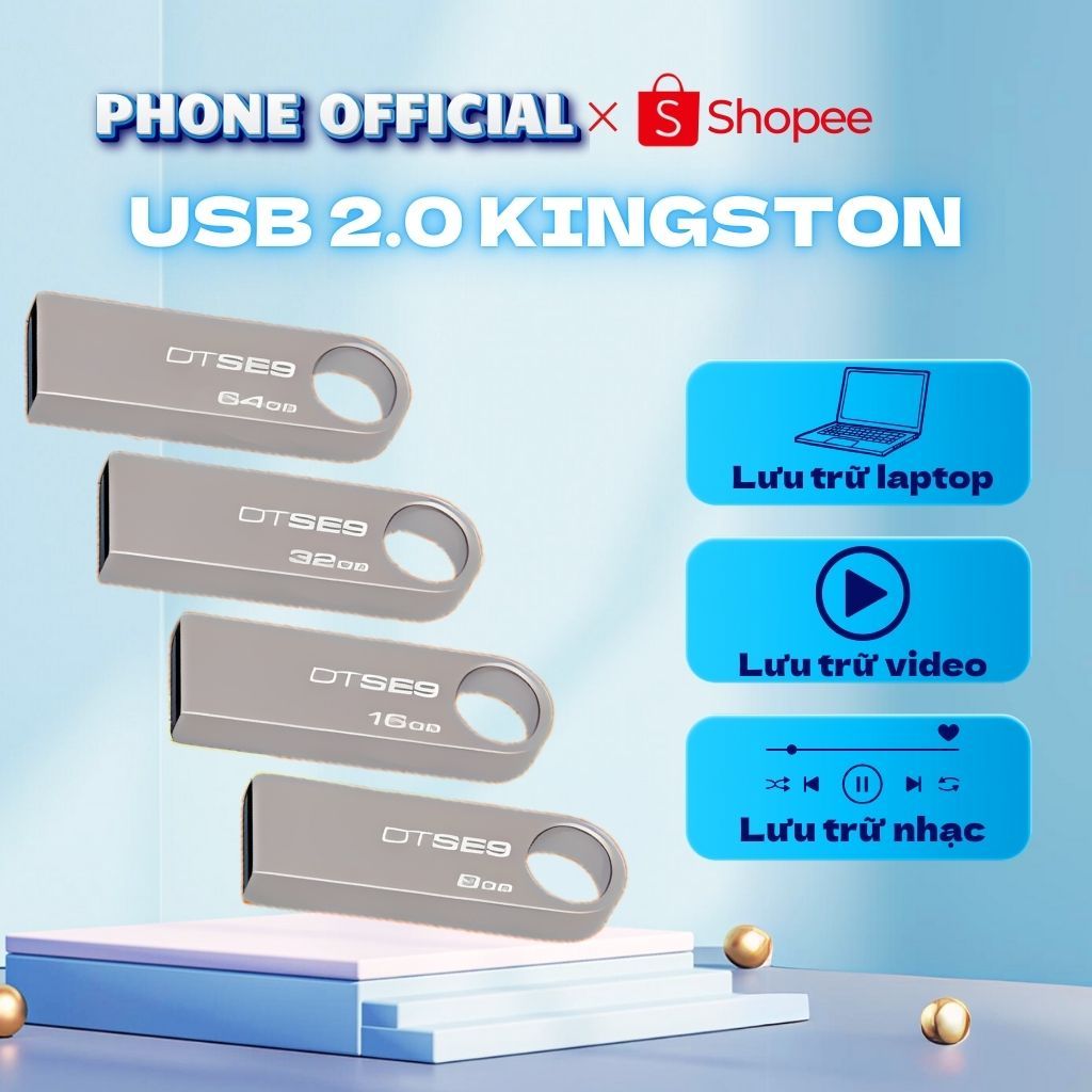 USB kingston 64GB, 32GB, 16GB, 8GB, 4GB, 128GB ,Thiết Kế Nhỏ Gọn, Vỏ ...