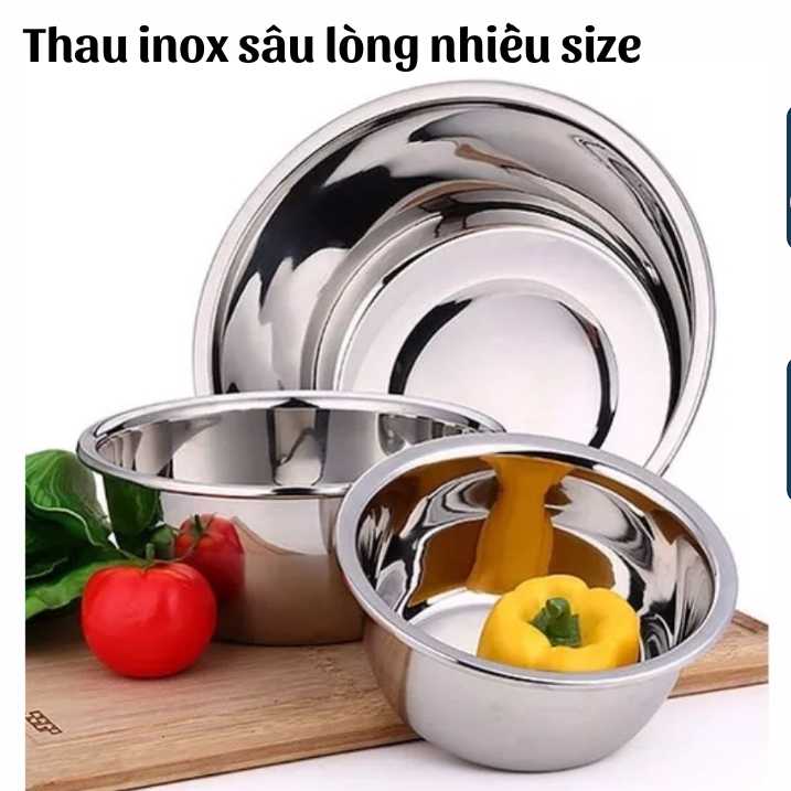 Thau inox - Chậu inox sâu inox size 18 -20 -22 -24-26-28-30 cm | Shopee ...