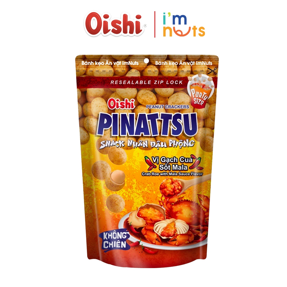 Combo 5 Gói Snack Nhân Đậu Phộng Pinattsu Oishi Đủ Vị Túi Zip | Shopee ...