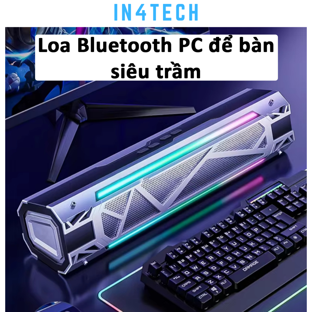 Loa Bluetooth, Loa máy tính đèn LED RGB - IN4TECH | Shopee Việt Nam