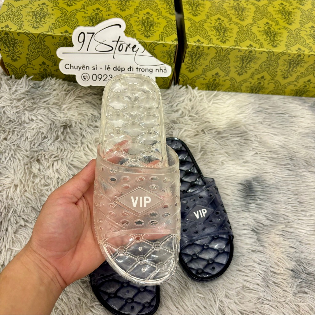 Dép vip trong suốt đi trong nhà tắm, dép nhựa đi trong nhà vệ sinh có ...