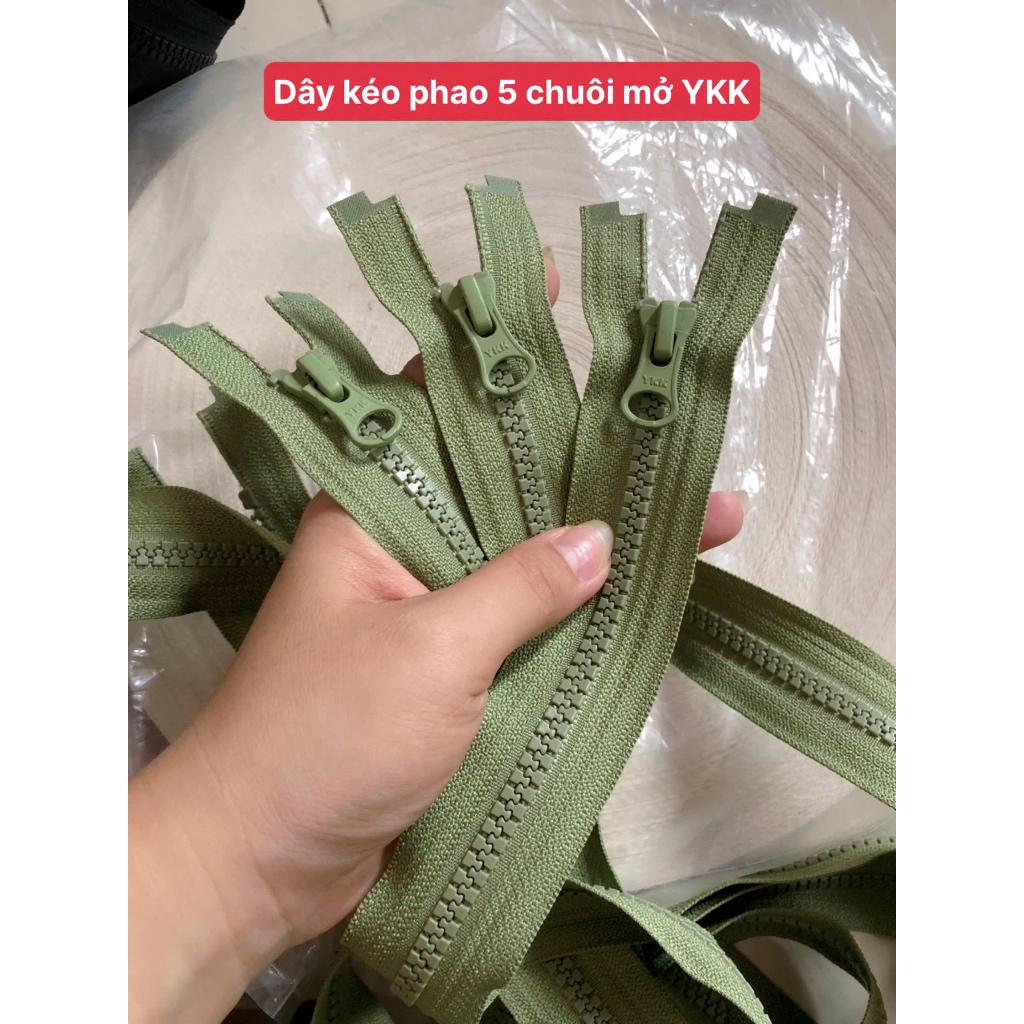 Dây kéo may áo khoác phao 5 chuôi mở YKK hàng xuất dư rất đẹp màu xanh dài 1 mét | Shopee Việt Nam