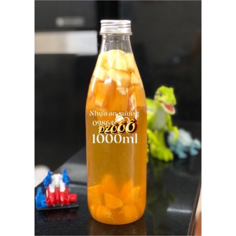 10 Chai 1lit (1000ml) dáng bầu miệng rộng fi38 đựng mật ong | Shopee ...