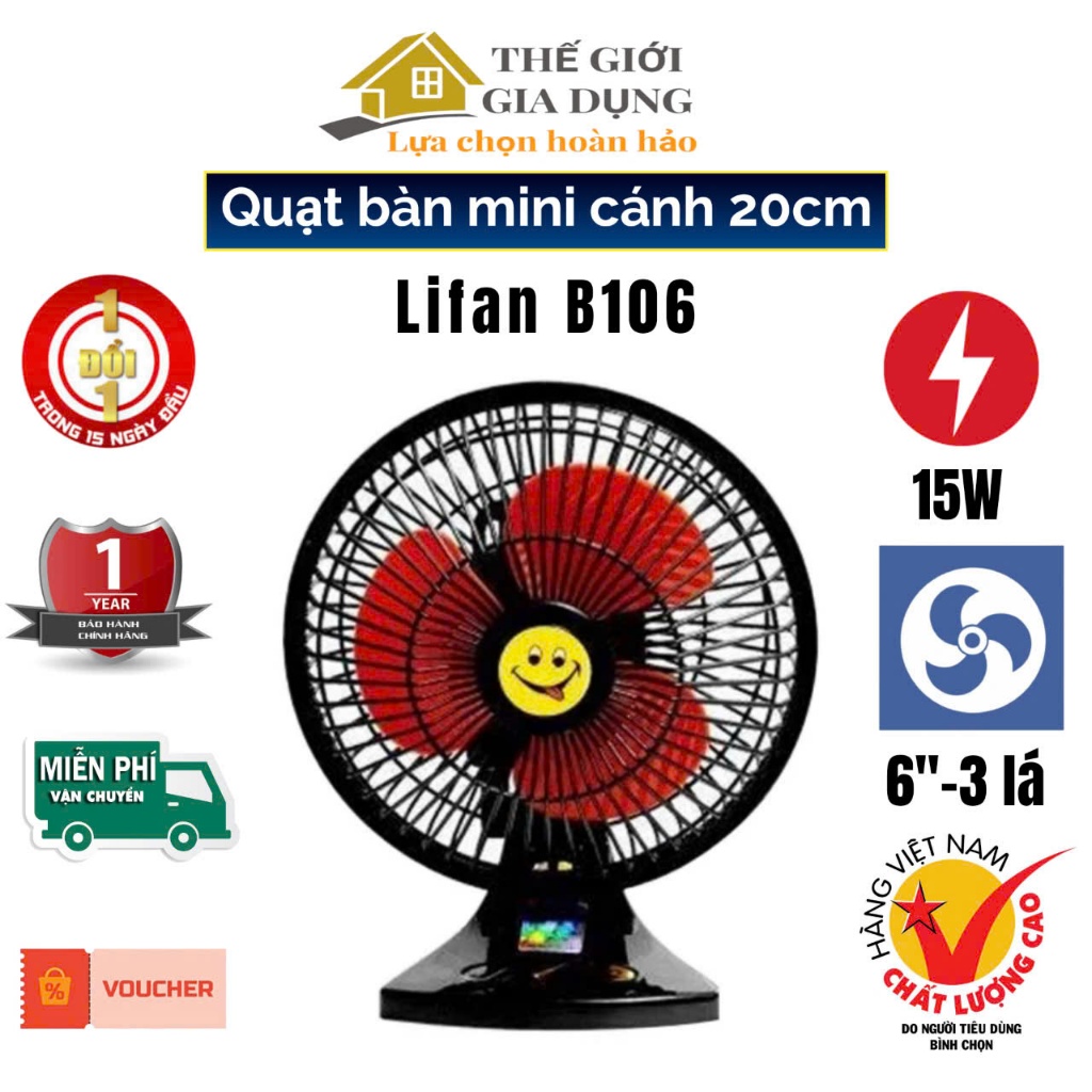 Quạt bàn lifan b106 dùng cho những không gian bàn làm việc, kiểu dáng ...