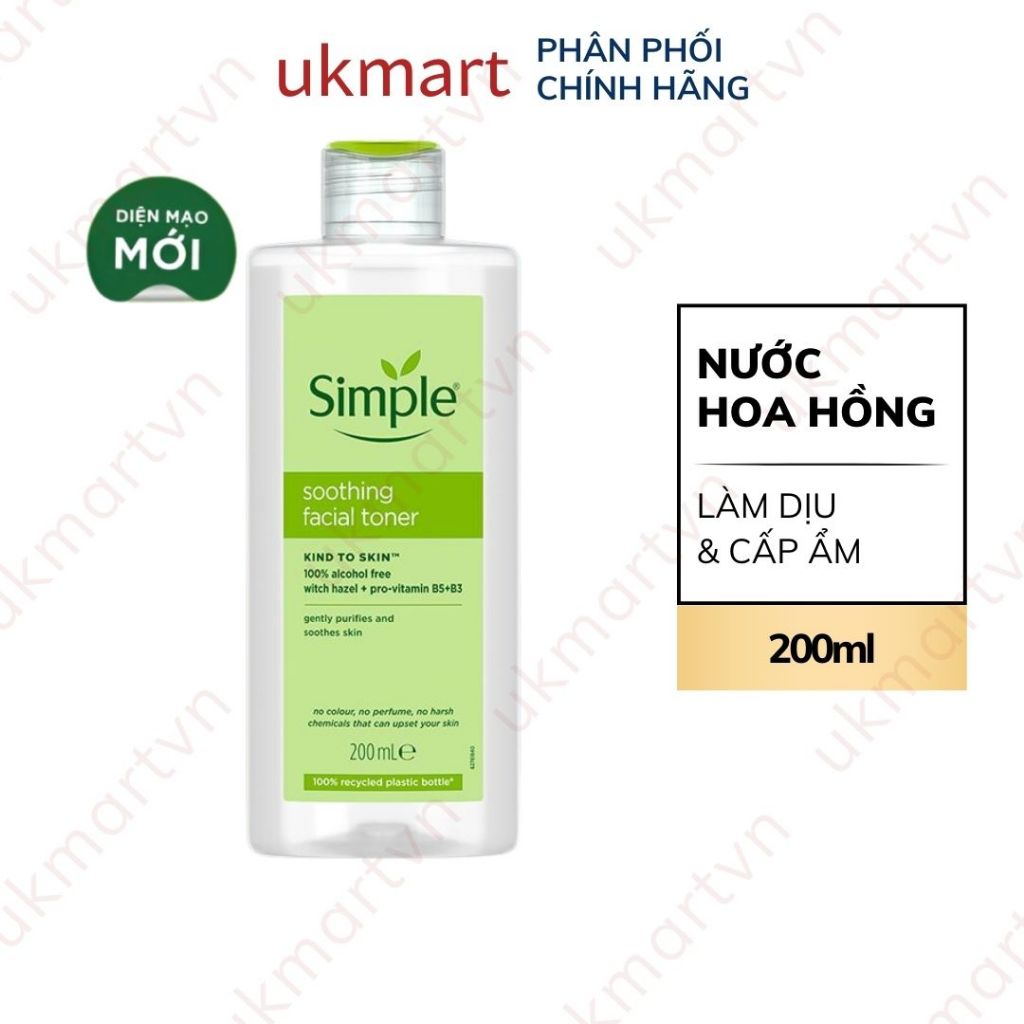 Nước hoa hồng Simple Toner làm dịu và cân bằng độ ẩm cho da - lành tính ...