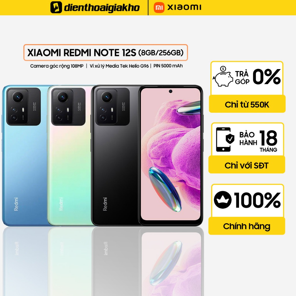 Điện Thoại Xiaomi Redmi Note 12S 8GB/256GB - Chính Hãng Bảo Hành 12 ...