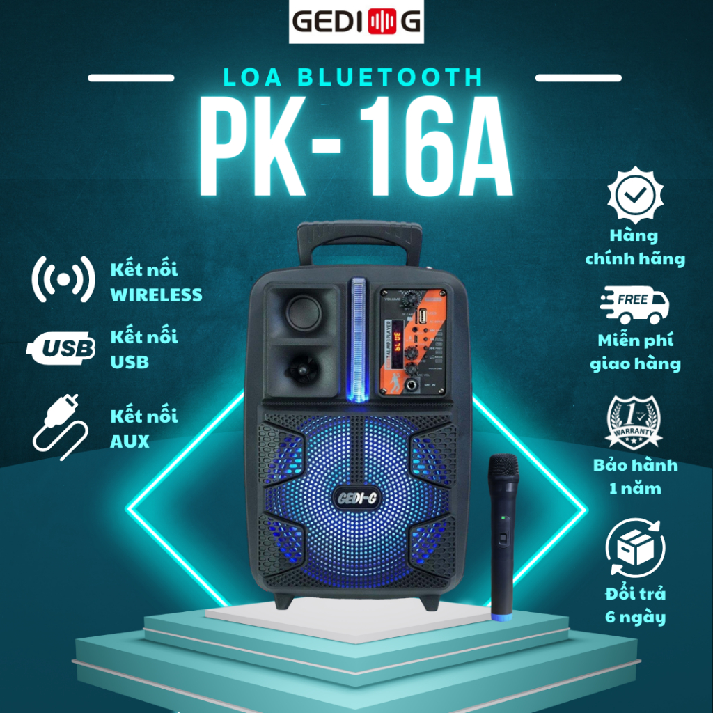 Loa Kéo Mini GEDI-G Kết Nối Bluetooth PK-16 và PK-17 Hát Karaoke, Công Suất 80W Âm Thanh Cực Hay ...